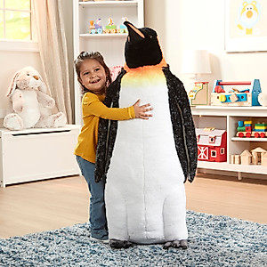 Melissa & Doug Giant Lifelike Plush Emperor Penguin Standing Stuffed Animal (3.4 Feet Tall) - Plush Toy