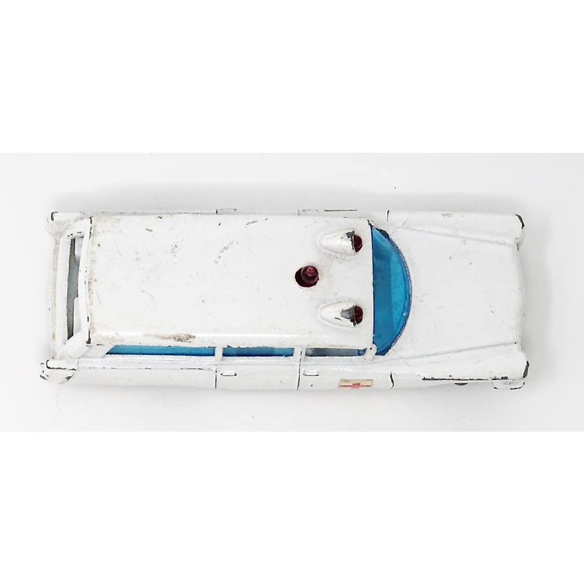 1965 Lesney White #54 Die--cast S&S Rescue Ambulance Red Domes - 69mm