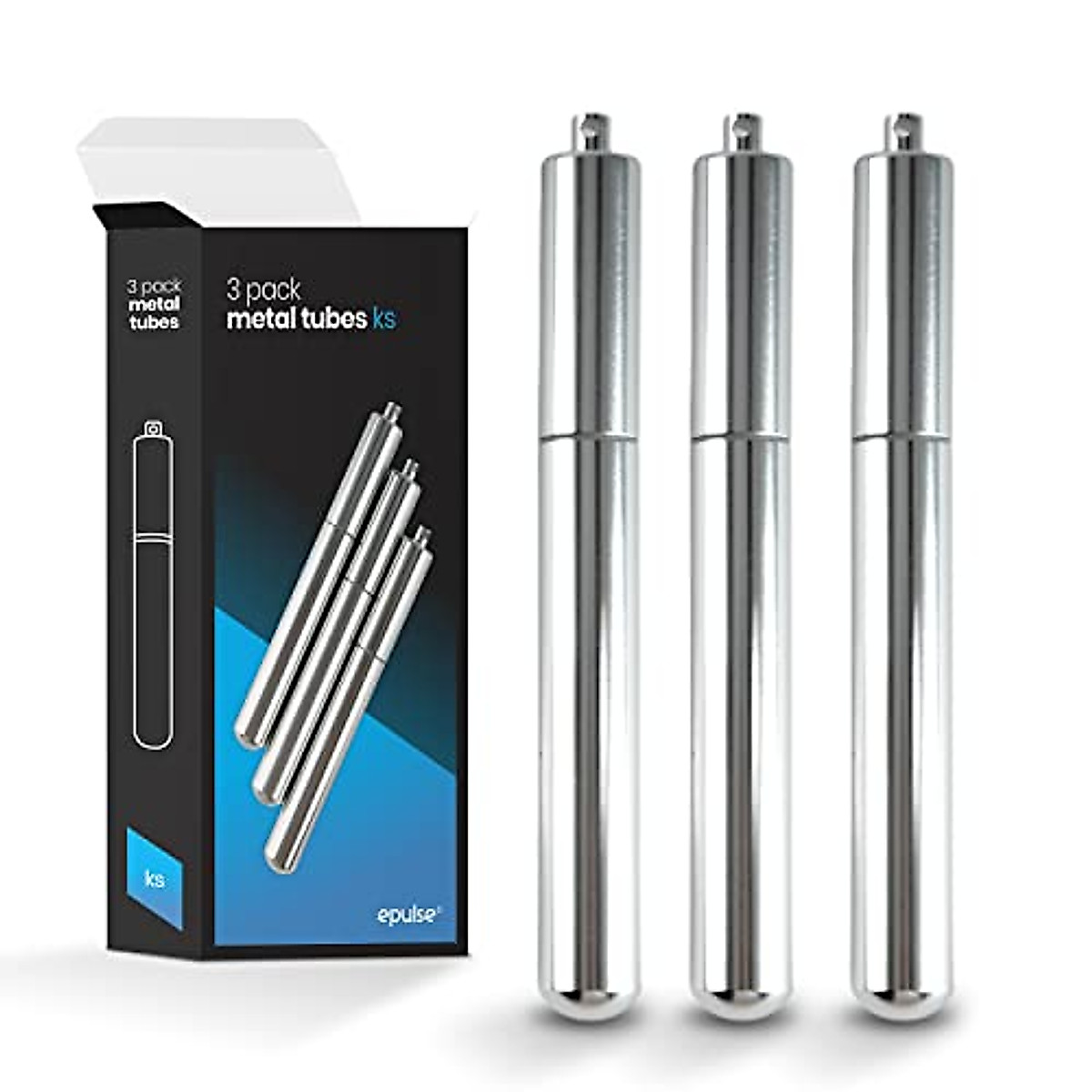 Epulse Smell Proof Metal Tubes Holder (3 pack), Air Tight Aluminum Storage Tubes, Smell Proof Container, Portable Metal Tube to Protect Your Pre Rolls Cones (Up to 112mm - King Size - Gray)