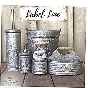 Autumn Alley Farmhouse Rustic Shower Caddy Basket for Bathroom - Toiletries Countertop Organizer, Decorative Bathroom Caddy, Galvanized Bathroom Accessories with Toilette Label, 8.25" x 6", Small