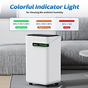 AIRPLUS Dehumidifier for Basement - 4,500 Sq. Ft. 70 Pints, Multifunctional Dehumidifier with Drain Hose & Auto Shut-Off Function, Powerful Dehumidifiers for Home(AP2103)