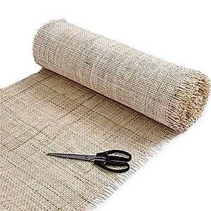 24" Width Natural Real Rattan Wicker Cane Webbing, Rattan Woven Roll Wardrobe Shoe Square Mesh Material for Cabinet & Door (24"X180")
