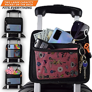 Herculean Merchs Luggage Cup Holder - Black Nylon & Polyester Drink Holder for Suitcase Handles - Caddy Bag Accessory for Beverage, Bottle Holder - Luggage Gift, Drink Caddy for Traveler Carry On