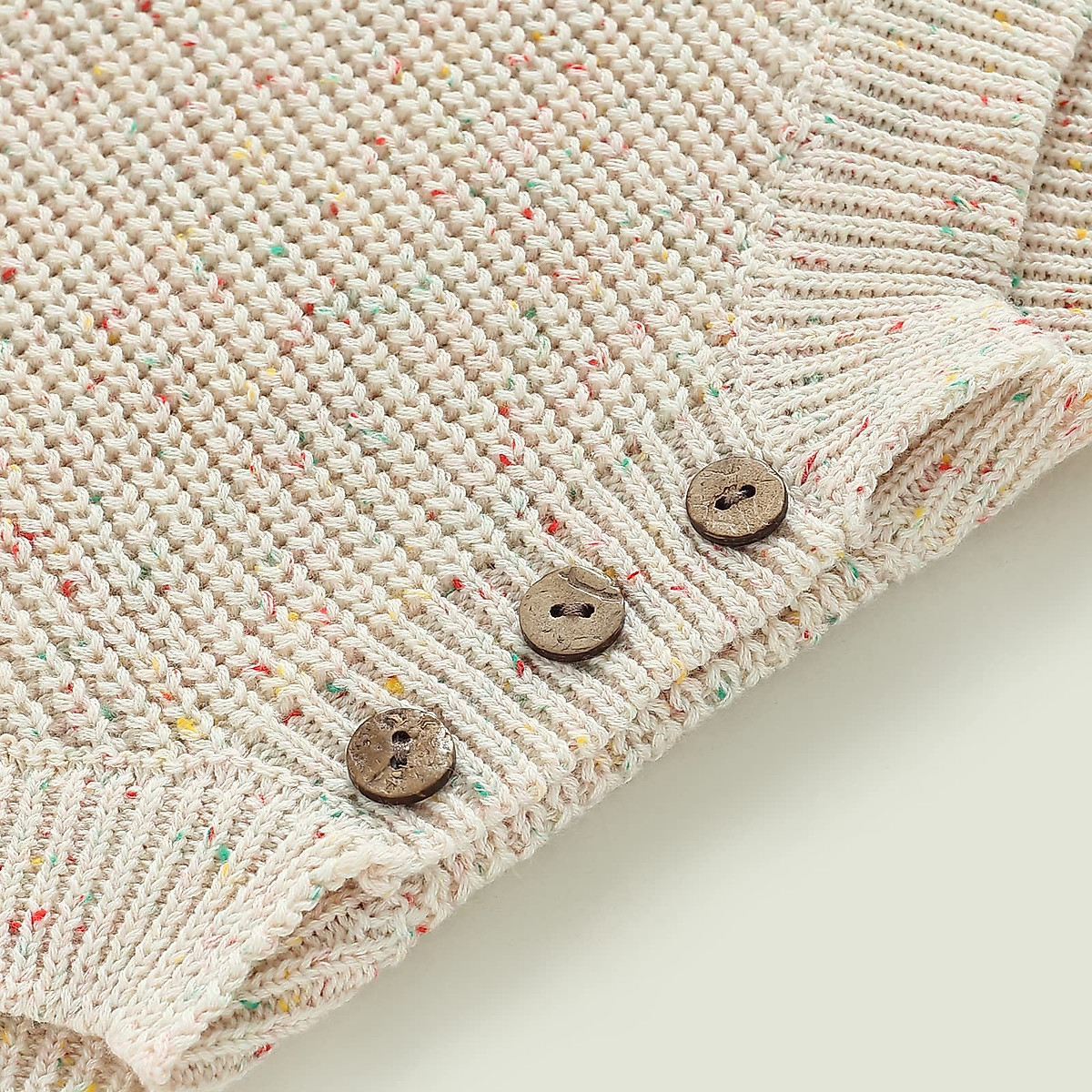 FYBITBO Baby Girl Boy Sweater Knit Oversized Pullover Sweatshirt Romper Onesie Warm Fall Winter Clothes Outfit Newborn (A Color Dots Cream,0-3 Months)