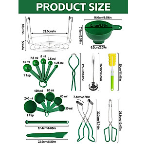 19PCS Canning Supplies Starter Kit, Kalolary Kitchen Canning Tools Canning Essentials Kit Home Canning Equipment Kit with Canning Rack Canning Tong Funnel Jar Lifter for Canned Fruit Vegetables Pickle