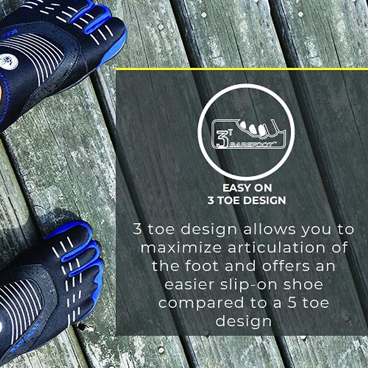 Body Glove Men's 3T Barefoot Cinch Water Shoe, Black/Indigo, 9