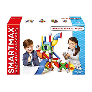 SmartMax Mega Ball Run STEM Magnetic Discovery Building and Ball Run Set Featuring Safe, Extra-Strong, Oversized Building Pieces for Ages 3+