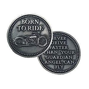 Motorcycle Coin Born to Ride Pewter
