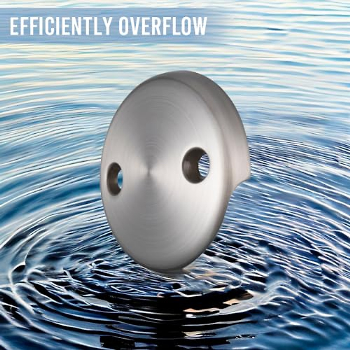 UNI-DRAIN Universal Bathtub Overflow Drain Face Plate 2 Hole Tub Overflow Drain Plate Matching Screws(Nickel Brushed)