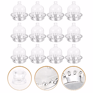 UPKOCH 12pcs Candy Box Cake Covers and Cake Containers Mini Dessert Plates Mini Cupcake Holder Cake Plate with Dome Cake Tray with Lid Cake Stand with Dome Clear Cake Stand Dome Lids