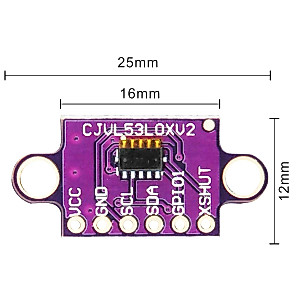 DaFuRui VL53L0X Time-of-Flight Distance Sensor Breakout GY-VL53L0XV2 (ToF) Laser Ranging Module I2C IIC Compatible for Arduino