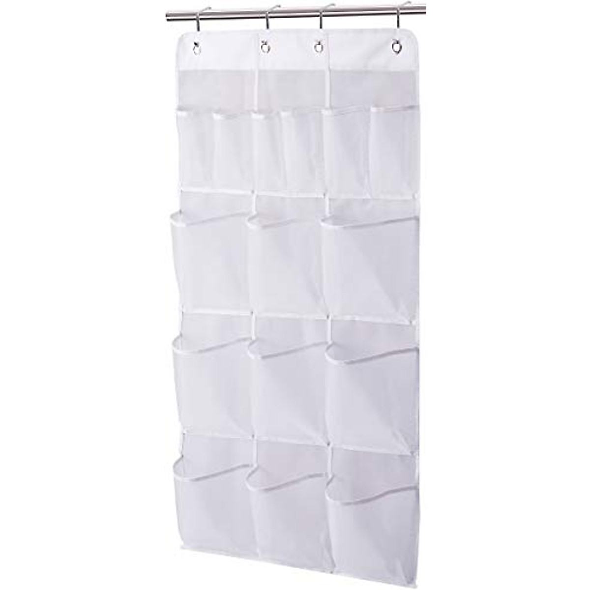 MISSLO Mesh Shower Organizer Hanging 15 Pockets Over the Door Bathroom Storage + 8 Pockets Mesh Shower Organizer