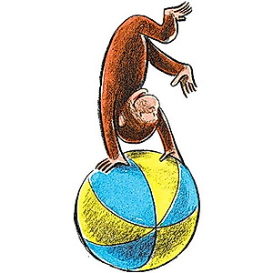 8 Inch Curious George Beach Ball Decal Classic Storybook Monkey Removable Peel Self Stick Wall Sticker Art (Decoration for Walls Laptop Yeti Tumbler) Nursery Bedroom Home Decor 3 1/2 x 7 1/2 inch