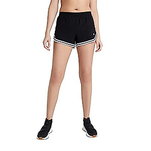Champion, Varsity, Moisture Wicking, Lightweight Gym Shorts for Women, 3.5", Black, Small