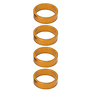 Emoshayoga Front Fork Stem Spacers, Aluminium Alloy Bicycle Headset Pad for Road Bike for Mountain Bike(Golden)