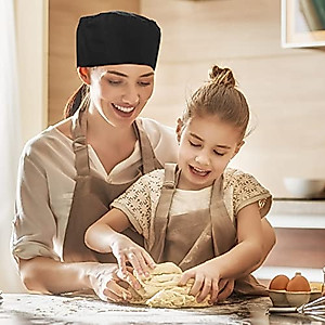 Yolev Mesh Top Skull Cap Professional Catering Chefs Hat Black Adjustable Food Service Caps for Kitchen Cooking Service and Other Work Black