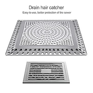 LEKEYE Shower Drain Hair Catcher | Shower Drain Cover Stainless Steel and Silicone