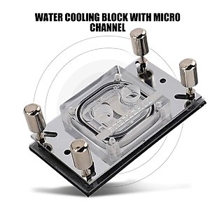 Bewinner PC Water Cooling Block,Computer CPU Water Cooling Block Waterblock Copper Base with Micro Channel,for AM2 / AM2+ / AM3 / AM3+ / AM4 / FM2+ CPU,Processed with Anti-Oxidization Technology