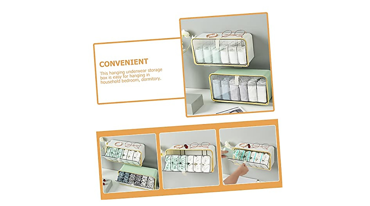 CAXUSD Wall Hanging Sock Box Organizer for Closets