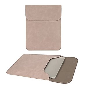Allinside 13-13.3" Laptop Sleeve Compatible with MacBook Air 13 2010-2017 (A1369 A1466)/ MacBook Pro 13 2012-2016 (A1425 A1502)/ Pro 13 CD-ROM (A1278), Synthetic Leather, Pink