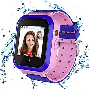 cjc 4G Kids Smartwatch, Smart Watch for Kids, IP67 Waterproof Watches with GPS Tracker, 2 Way Call Camera Voice & Video Call SOS Alerts Pedometer WiFi Wrist Watch, 3-12 Years Boys Girls