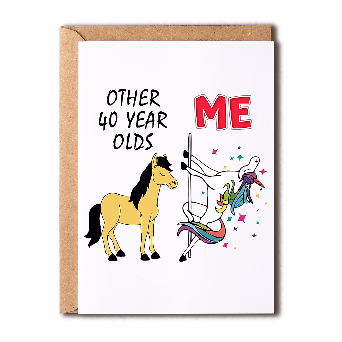 40Th Birthday Gifts For Women Other 40 Year Olds Me Unicorn Card 40 Years Old Birthday Gifts Card For Mom Wife Friend Sister Her
