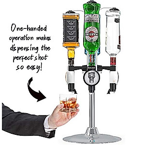 Barbarian 4/6 Bottle Rotary Liquor Dispenser For Home Bar - Bar Butler Shot Measure Bracket Alcohol Wine Upside Down Drink Jigger Optics Man cave