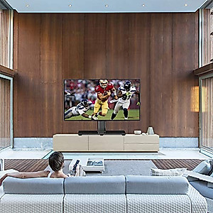 PERLESMITH Universal TV Stand Table Top TV Base for 37-75 inch LCD LED OLED 4K Flat Screen TVs-Height Adjustable TV Mount Stand with Tempered Glass Base, VESA 600x400mm, Holds up to 99lbs PSTVS11