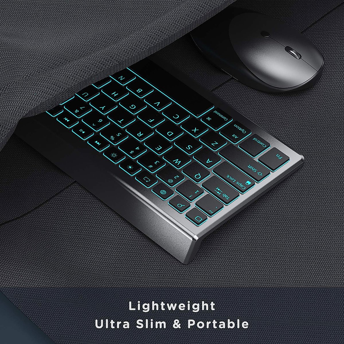 Keyboard and Mouse for iPad, iPhone, Wireless Bluetooth Backlit Keyboard and Mice for iPad 10.2 2019, 2020, iPad Air 4, iPad Pro 11, 12.9 in, iPhone 8, iPhone 11, ect, Space Gray