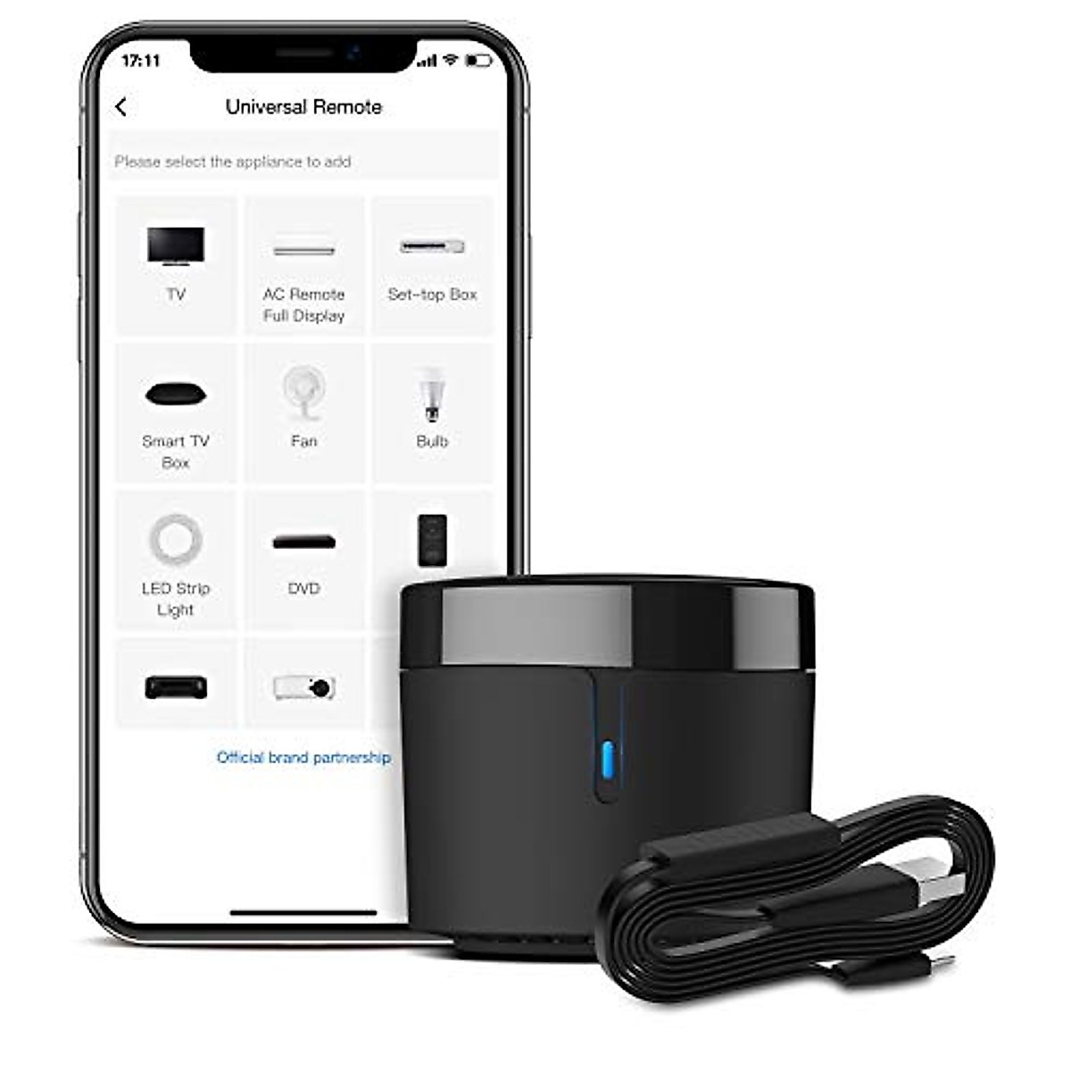 BroadLink RM4mini Smart Remote Hub with Sensor Cable -WiFi IR Blaster for TV Remote, Smart AC Controller, Works with Alexa/Google Home/IFTTT