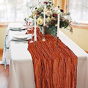 2 Pack Terracotta Cheesecloth Table Runners, 10Ft Gauze Table Runner Rustic Rust Wedding Cheese Cloths Decor for Bridal Baby Shower Arch Drapery Birthday Party Decorations