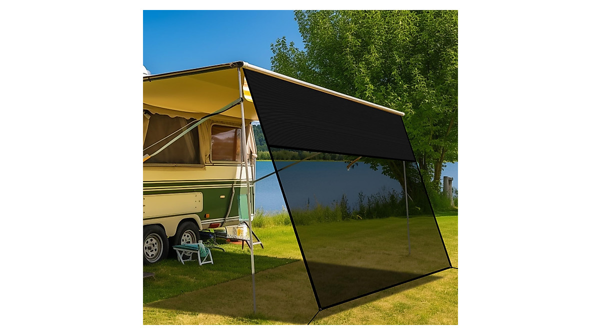 RVINGPRO RV Awning Shade w/ Zipper | Sun & Privacy Screen