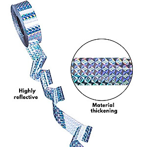 2 * 300 Foot Bird Scare Tape, Bird Ribbon Bird Reflective Flash Tape Woodpecker Deterrent Bird Scare Ribbon Repellent Keep Birds Away Outdoor