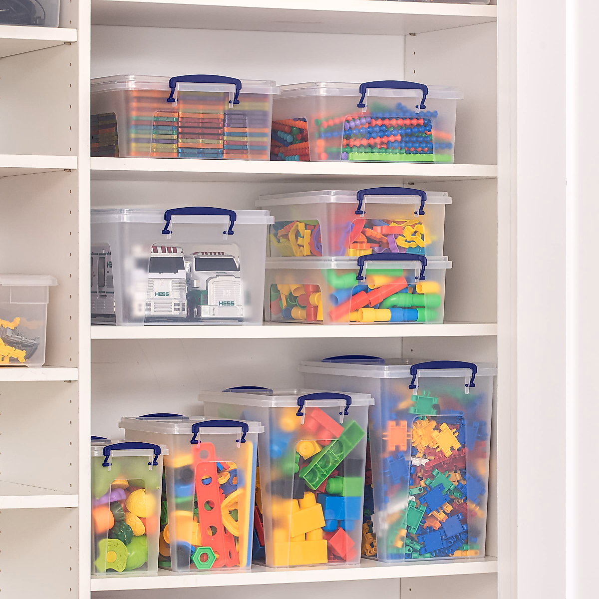 Superio Clear Plastic Storage Bin with Lid, 6 Qt, Non-Toxic, BPA Free, Odor Free, Organizer Storage Box, Stackable Plastic Tote for Home, Garage, School, and Office