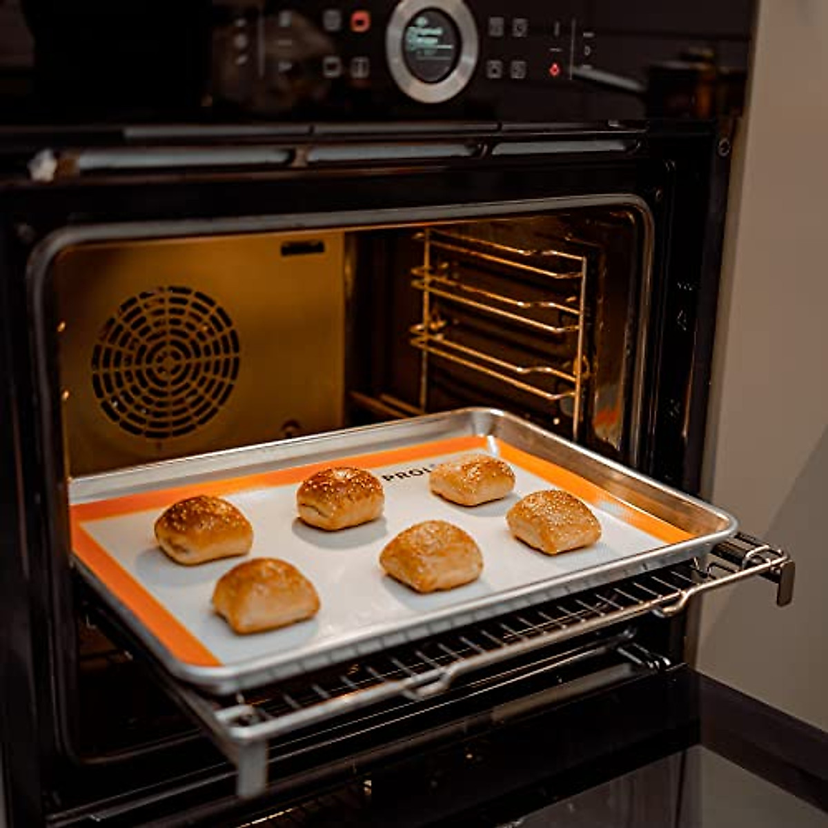 PROLISOK Silicone Baking Mat Pack of 3 – Non-stick Reusable Baking Liners – Food Grade Safe Oven Mats for Cookies, Macarons & Pastry – Half Sheet, Jelly Roll & Quarter Flexible Cooking Mats