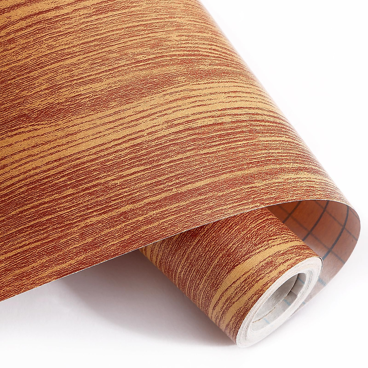 HATOKU 17.7" x 196" Brown Wood Peel and Stick Wallpaper, Contact Paper for Cabinets PVC Self Adhesive Wallpaper for Desk Drawer Shelf Liner