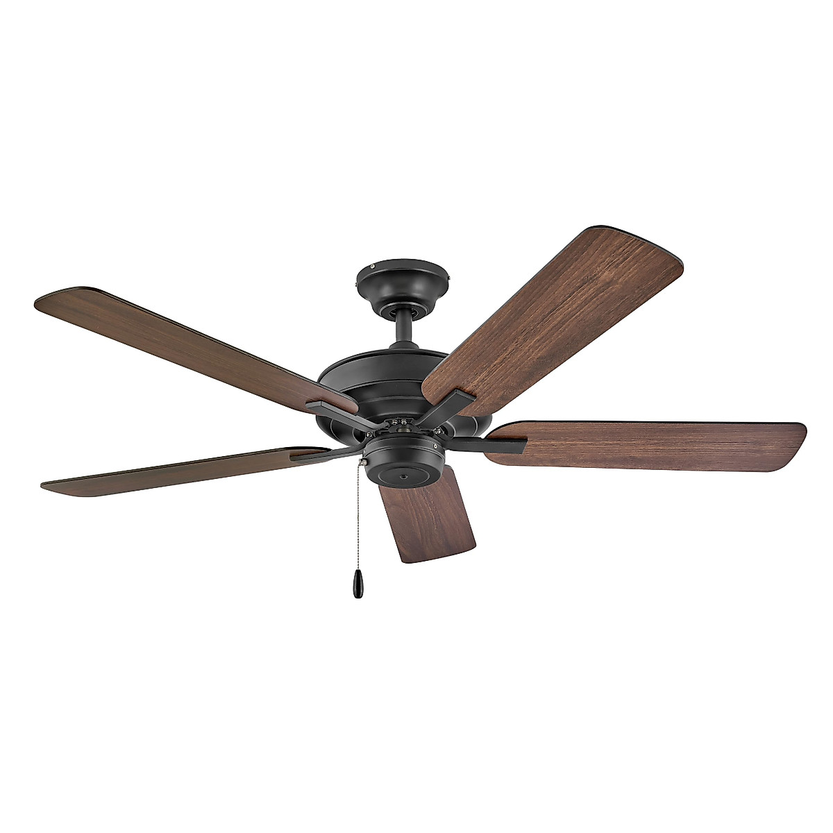 Hinkley Metro 52" Indoor Dual Mount Ceiling Fan with No Light - Traditional Style, Reversible Wooden Fan Blades - Matte Black - Remote Sold Separately