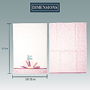 Pavilion - 27.5" x 19.75" Set of Two Springtime Floral Kitchen Bathroom Tea Towels - Love You Mimi