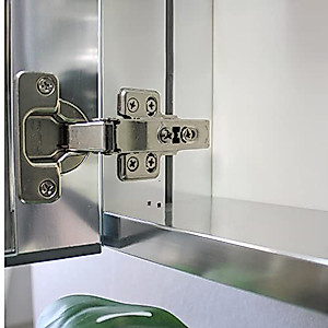 30x26 inch Double Door Medicine Cabinets with Mirror Silver Recessed Aluminum Bathroom Medicine Wall Cabinet 663Silver