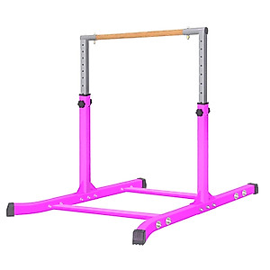 ProGymnastics, 5Ft, Athletic, Horizontal Bar, Adjustable, Kip Bars, Pink, Gymnastics, with Free Gloves, Gymnastics Bar, for Kids, Home, girls, gymnastics, monkey beam, balance set Adjustable