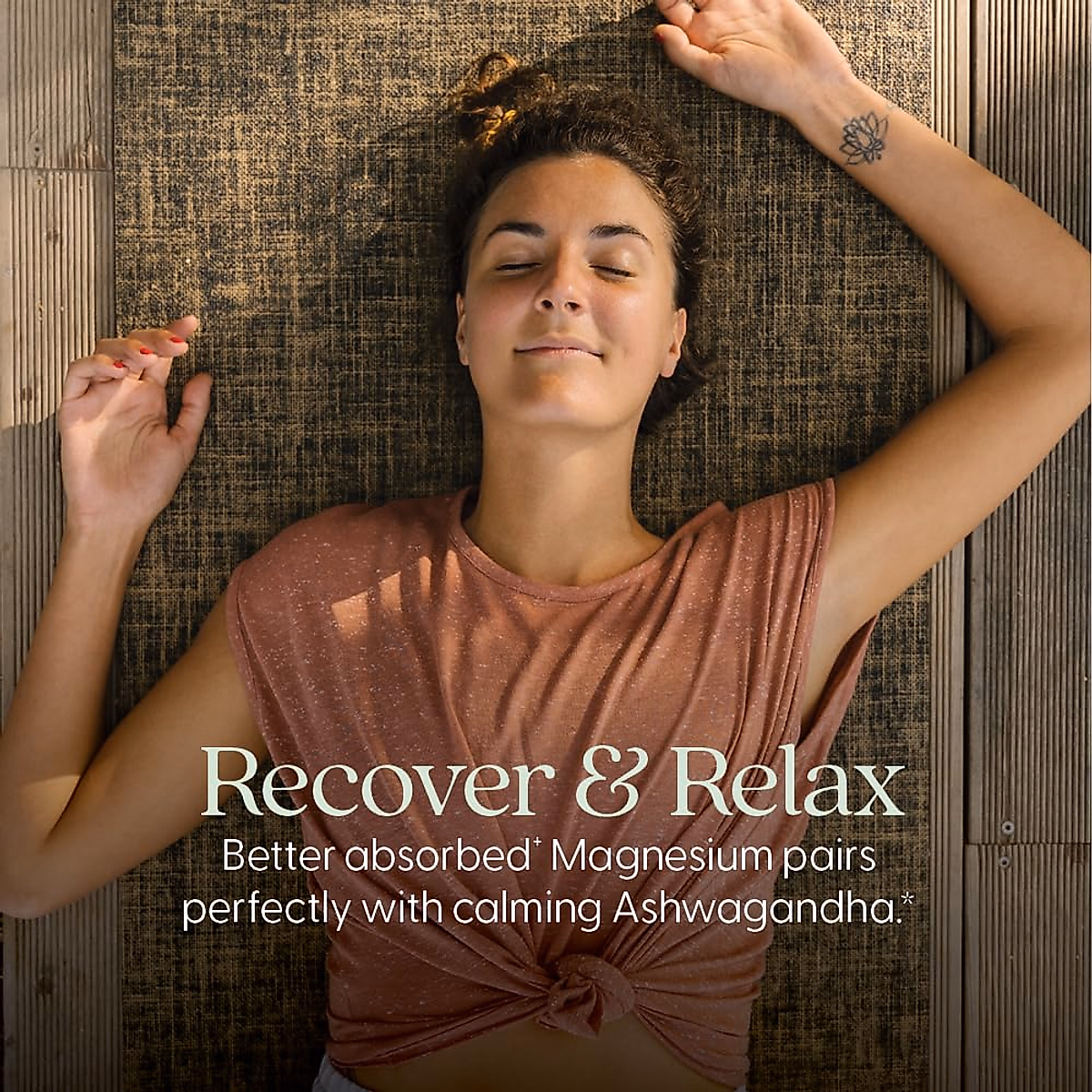 New Chapter Magnesium + Ashwagandha Supplement, 325 mg with Magnesium Glycinate, 2.5x Absorption, Muscle Recovery, Heart & Bone Health, Calm & Relaxation, Gluten Free, Non-GMO - 60 ct (2 Month Supply)