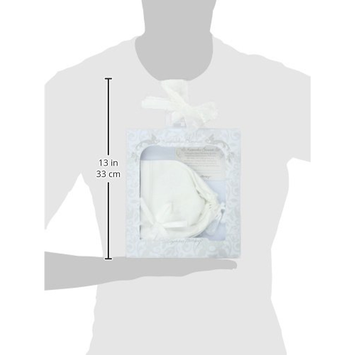 Stephan Baby Bonnets - White Cotton Christening Bonnet with Cutwork Embroidered Cross and Satin Bows, One Size, Straight Hem