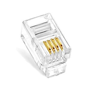 NECABLES 20Pack Telephone Modular Plug RJ9/RJ10/RJ22 4P4C Connector for Phone Handset Cord (Compatible with Both Solid and Stranded Wire)