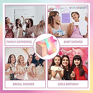 Ctosree 200 Pieces Pastel Rainbow Napkins Disposable Guests Paper Napkins for Birthday Party Disposable Hand Towels for Bathroom Decorative Napkins for Baby Shower Girl Birthday Wedding Rainbow Party