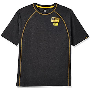 Caterpillar Men's Performance Short Sleeve T-Shirt (Regular and Big & Tall Sizes), Charcoal Heather Grey, Large