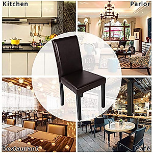 Topeakmart Dining Room Chairs Kitchen Dining Chairs Side Chairs for Kitchen, Restaurants, Dinning Room Brown, Set of 4