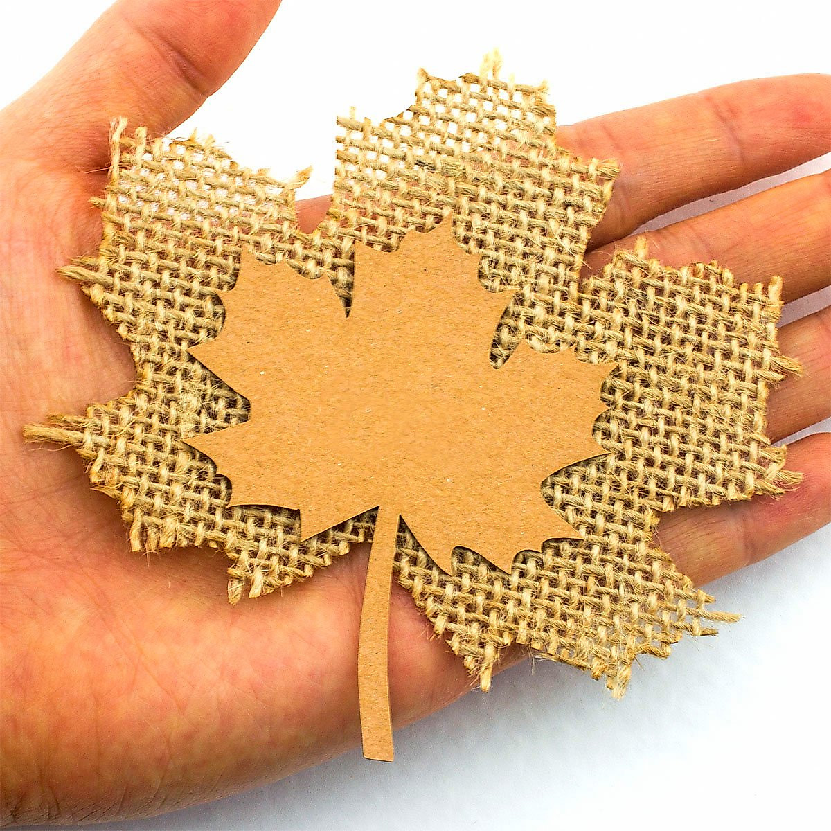 Summer-Ray 48pcs DIY Kraft Burlap Maple Leaf Wedding Place Cards for Rustic Garden Fall Theme Wedding Party