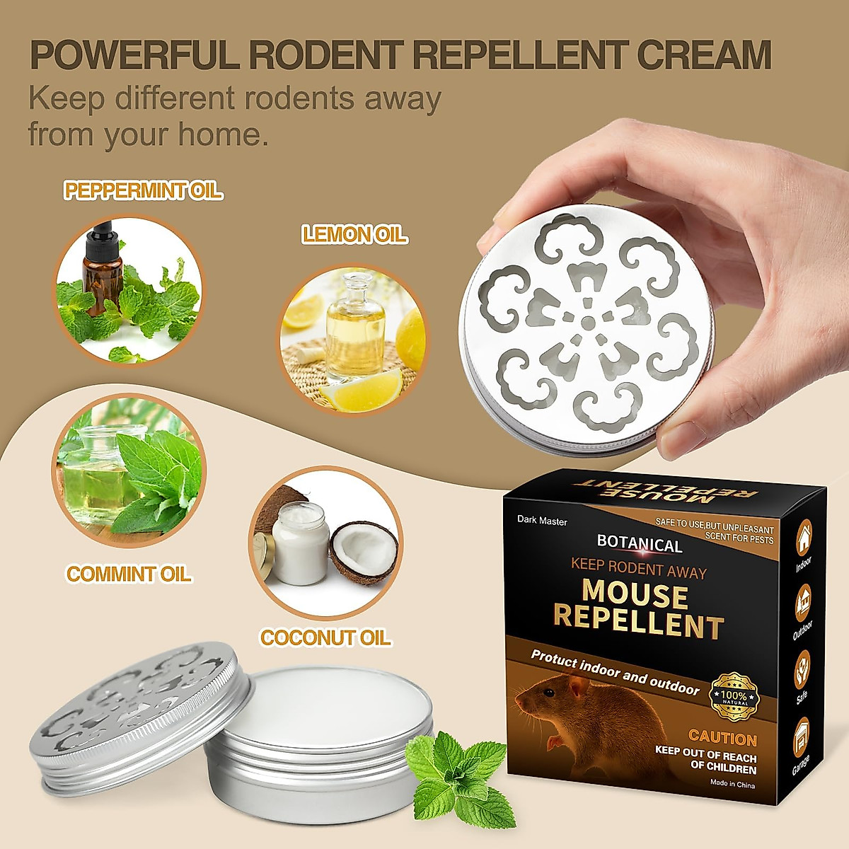 Dark Master Rodent Repellent for Car Engines, Mighty Peppermint Oil to Repel Mice and Rats,Environmentally Friendly and Humane Mouse Trap for Car Engines,House
