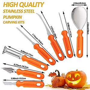 NWESTUN Halloween Pumpkin Carving Kit Tools, Professional Heavy Duty Carving Set, Stainless Steel Pumpkin Carving Set, Halloween Pumpkin Carving Tools-Gift for Halloween(7PCS)
