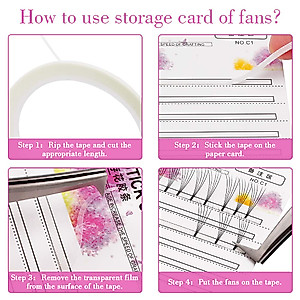 FADLASH Volume Fans Holder for Easy Fan Volume Lashes, 20Pcs Storage Card, Cruelty Free, Black
